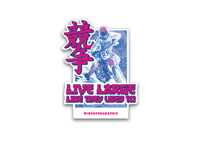 LIVE LARGE - SINGLE STICKER – WIDEOPENGRAPHIX
