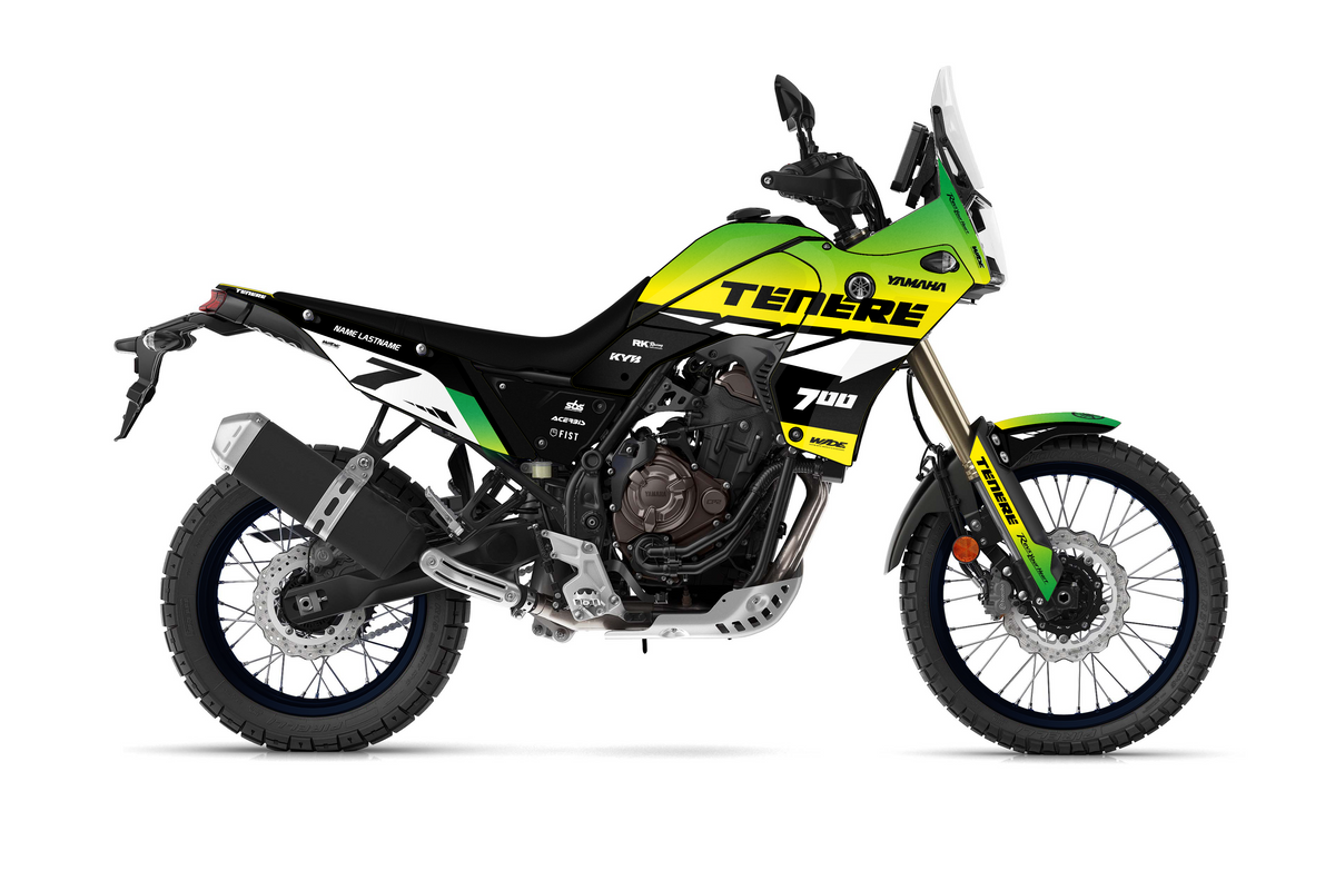 MIDNIGHT YELLOW & GREEN - YAMAHA TENERE 700 GRAPHICS KIT – WIDEOPENGRAPHIX