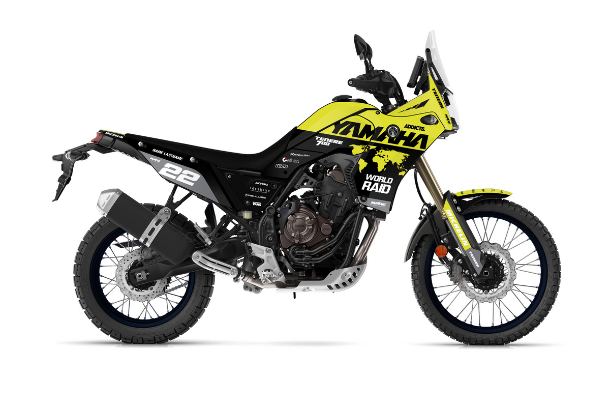 WORLD WIDE YELLOW & GRAY - YAMAHA TENERE 700 GRAPHICS KIT – WIDEOPENGRAPHIX
