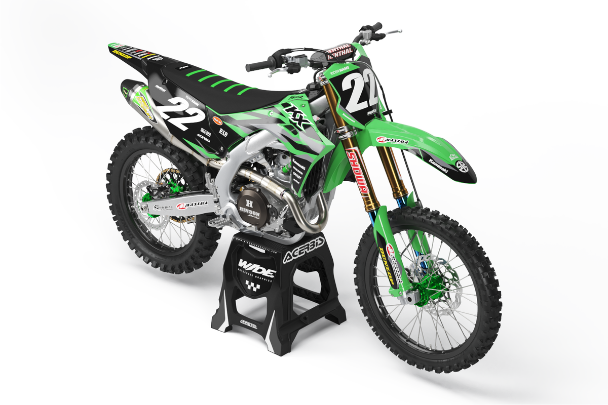 RAZOR GREEN AND GRAY - KAWASAKI FULL GRAPHICS KIT – WIDEOPENGRAPHIX