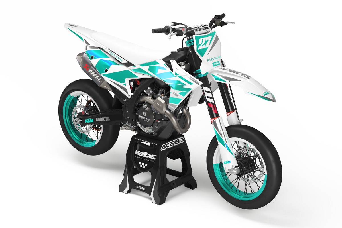 SLITZ TEAL- KTM SUPERMOTO GRAPHICS KIT – WIDEOPENGRAPHIX