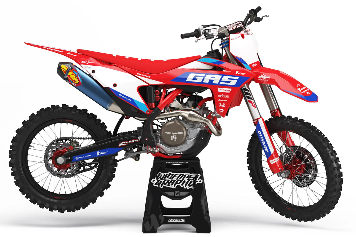 STAPLES RED/WHITE - GASGAS FULL GRAPHICS KIT – WIDEOPENGRAPHIX