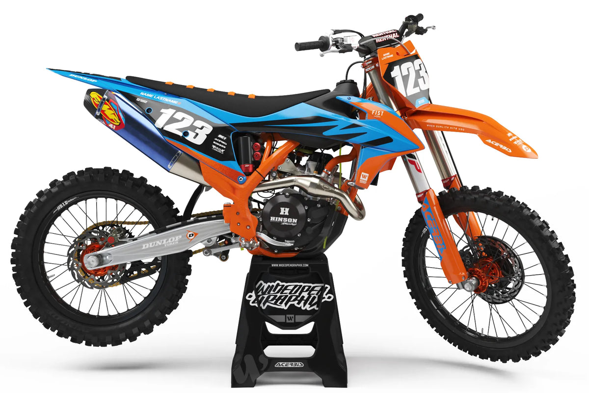 SIGNATURE ORANGE/BLUE - KTM FULL GRAPHICS KIT – WIDEOPENGRAPHIX