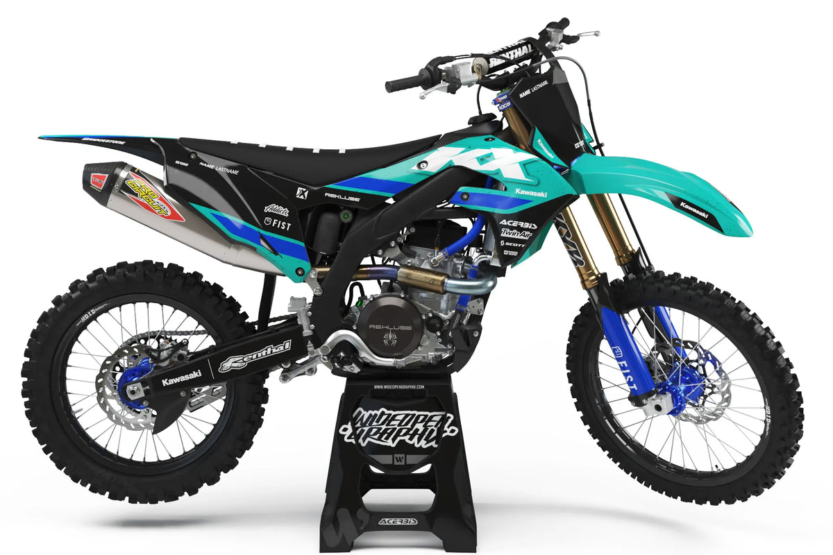 SURGE TEAL - KAWASAKI FULL GRAPHICS KIT – WIDEOPENGRAPHIX